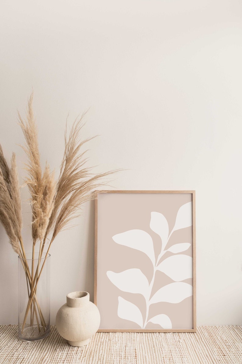 Neutral Negative Space Botanical Print Botanical Art Digital Wall Art ...