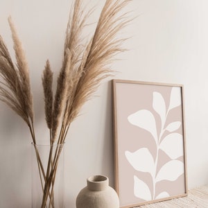 Neutral Negative Space Botanical Print | Botanical Art | Digital Wall ...