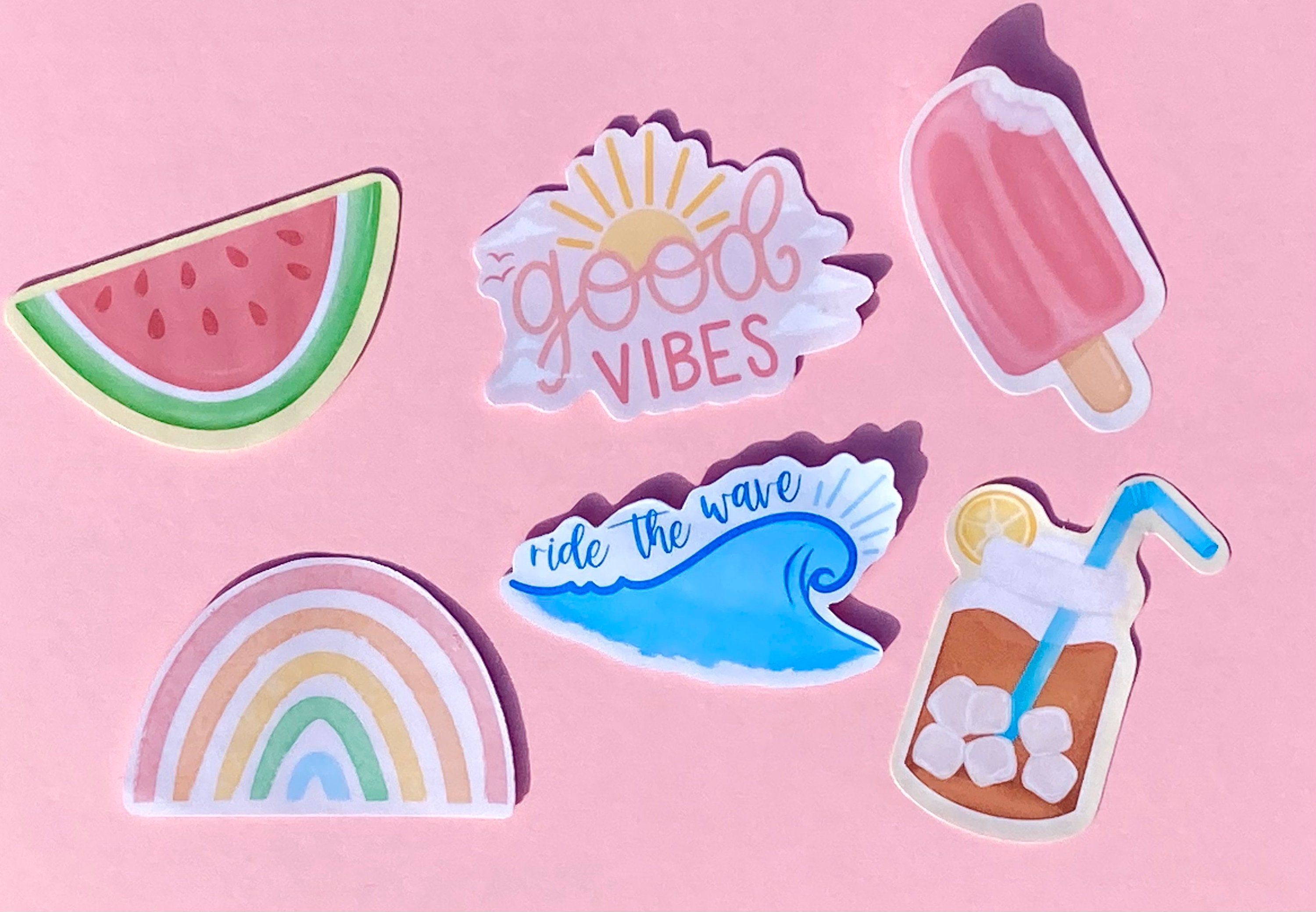 Summer Vibes Sticker Set/aesthetic Stickers/vsco Sticker Set/summer ...