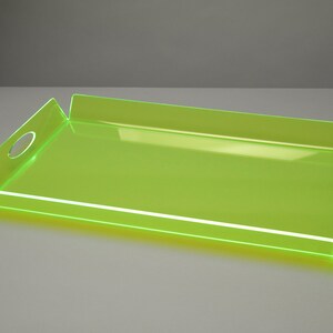 Contemporary Decorative Acrylic Rectangular Large Tray - Neon Pink ...