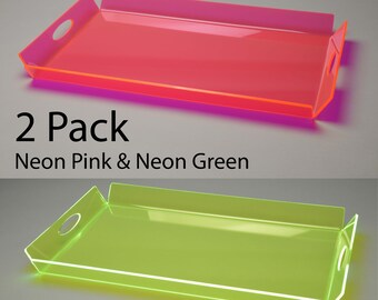 Contemporary Decorative Acrylic Rectangular Large Tray Neon - Etsy