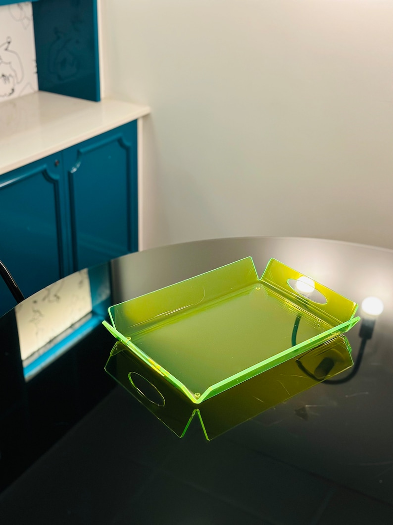 Contemporary Decorative Acrylic Rectangular "mini" Tray - Neon Pink ...