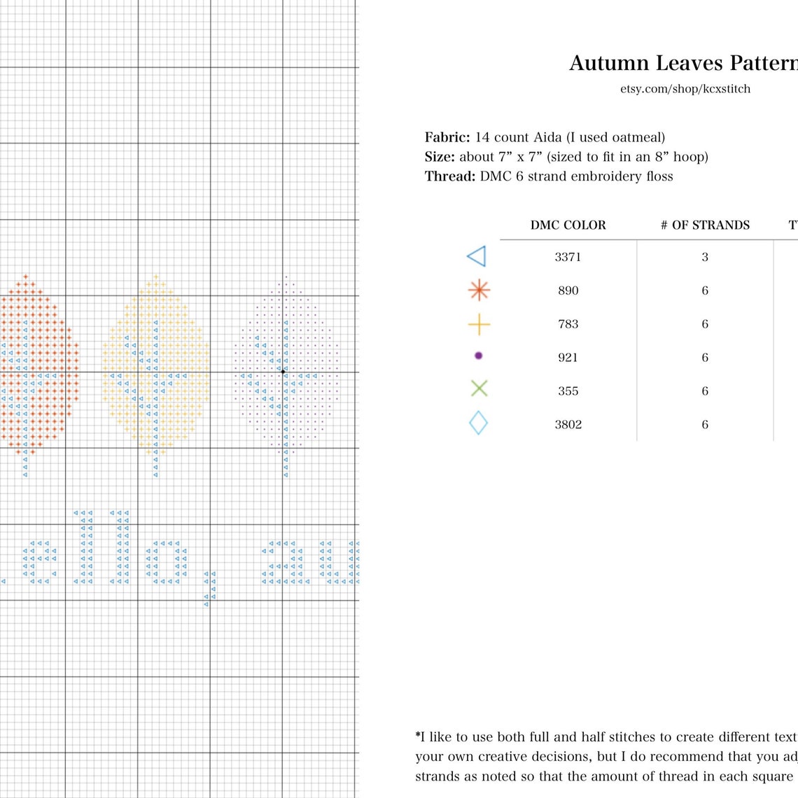 Autumn Leaves Cross Stitch Pattern - Etsy