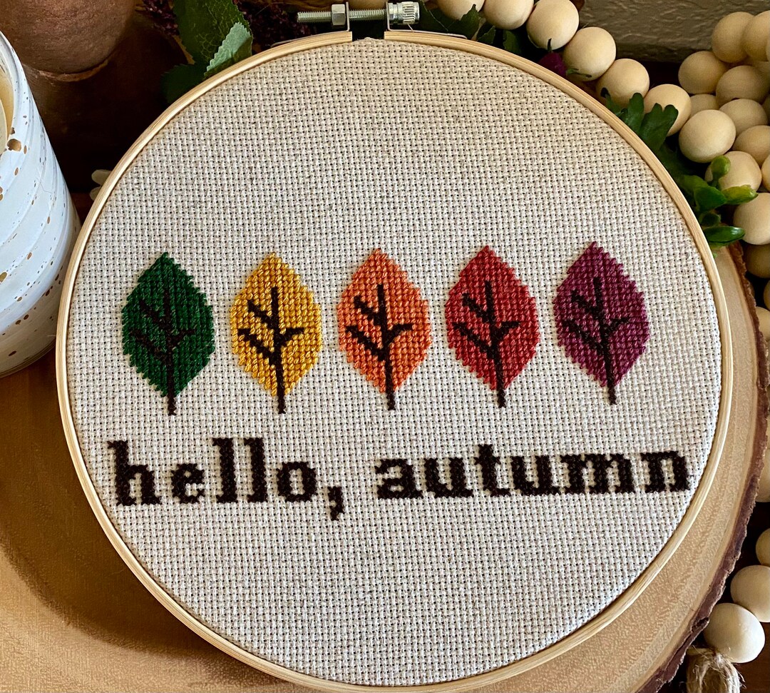 Autumn Leaves Cross Stitch Pattern - Etsy