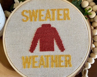 Sweater Weather Cross Stitch Pattern - Etsy