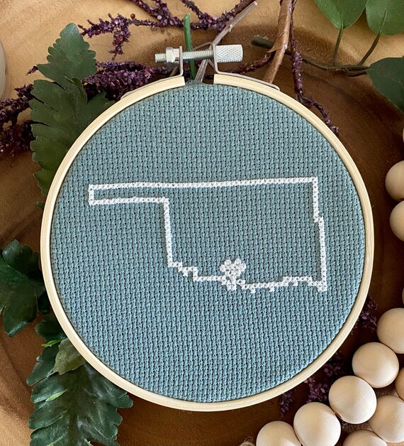Custom State Outline Cross Stitch | Etsy