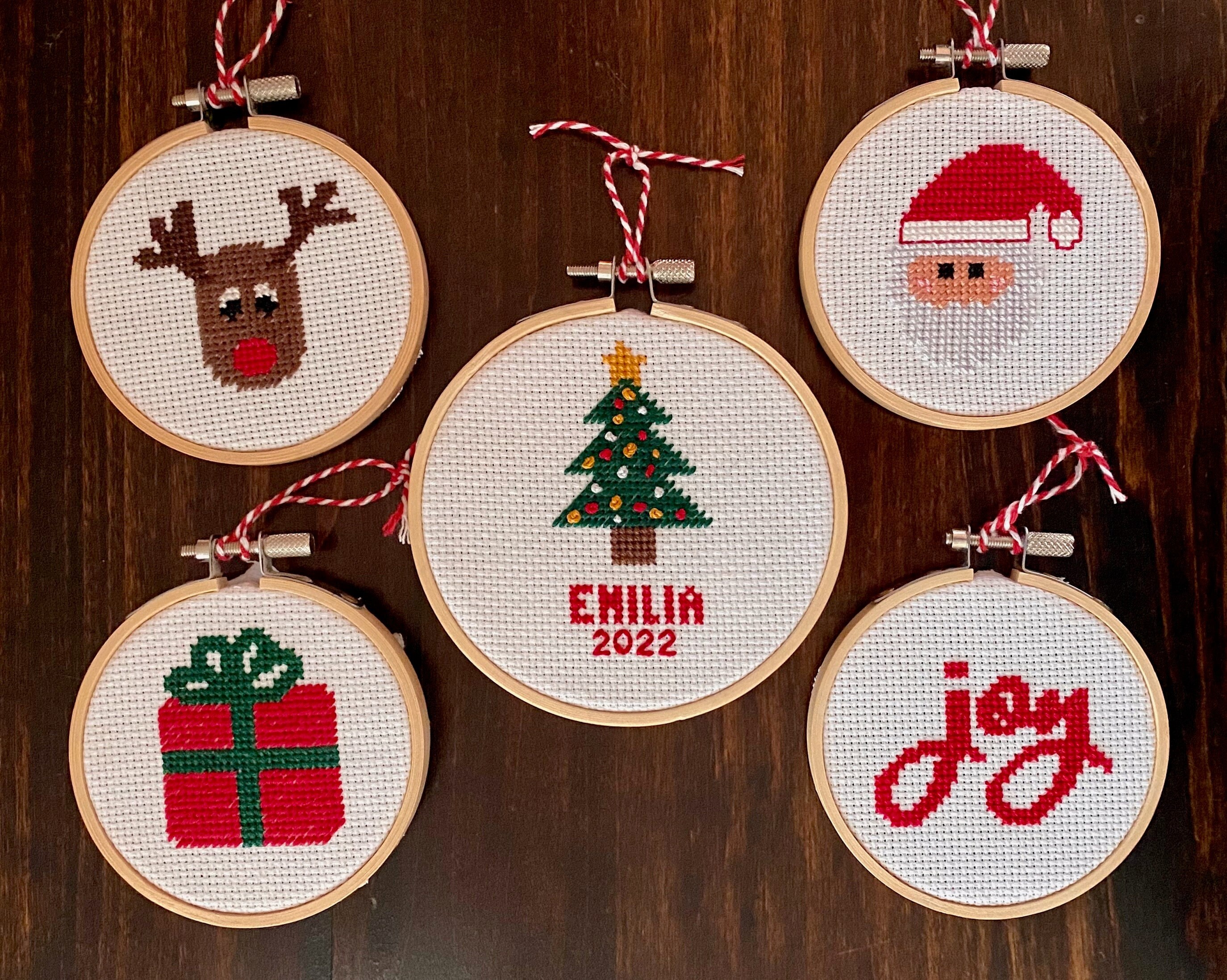 Cross Stitch Christmas Ornaments - Etsy