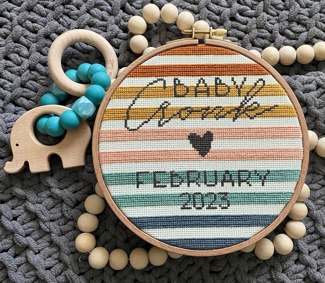 Custom Baby Announcement Cross Stitch - Etsy