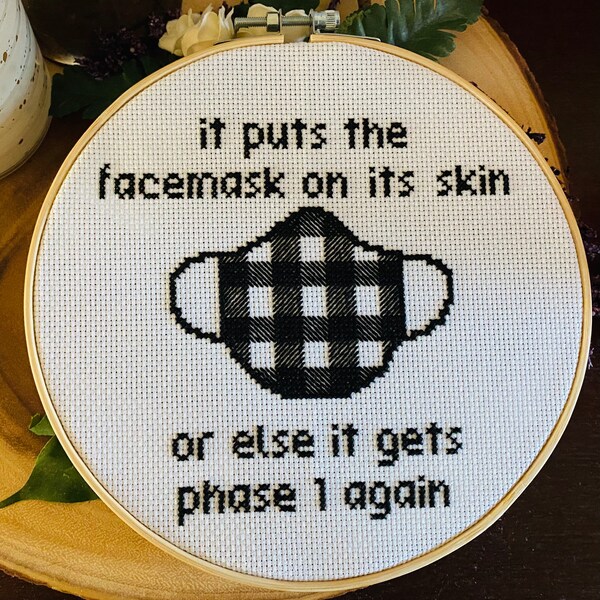 Cross Stitch Face Mask - Etsy