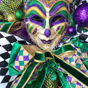 Mardi Gras Wreath, Mardi Gras Mask Wreath, Mardi Gras Decor, New ...
