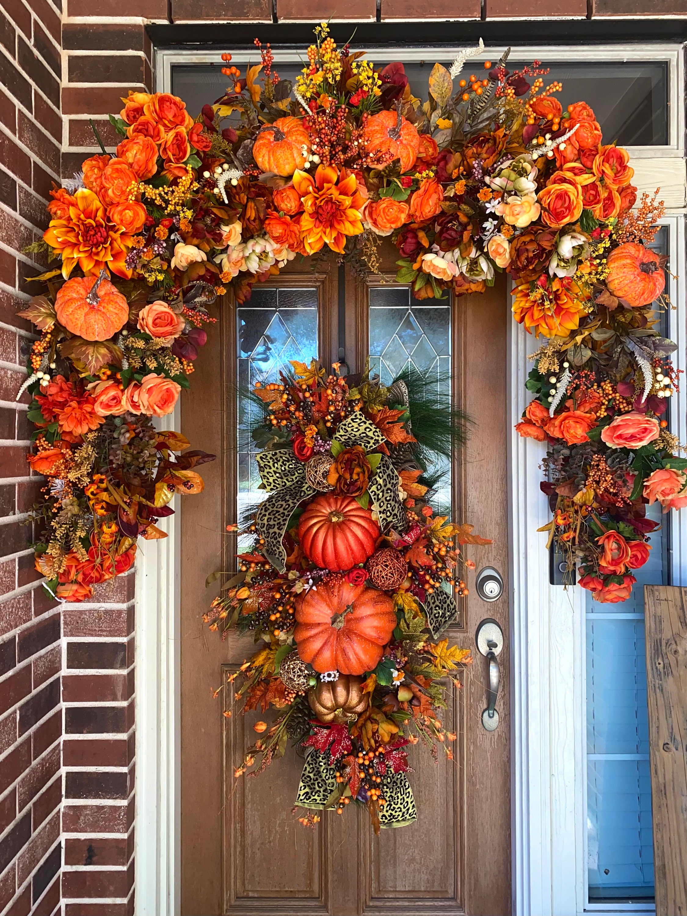 Fall Swag, Fall Pumpkin Swag, Harvest Wreath, Autumn Wreath, Pumpkin Swag, Pumpkin Patch Wreath ...