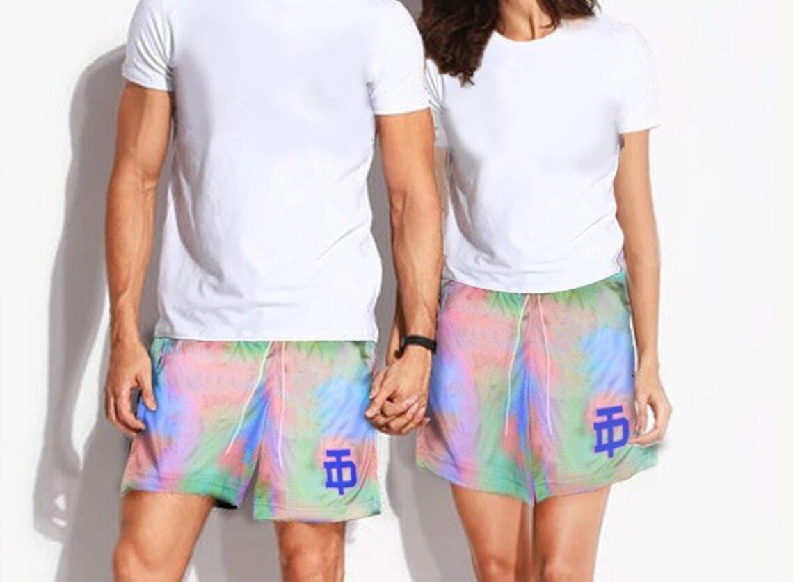 Branded Premium Mesh Unisex Tie Dye Print Shorts / Heavy Mesh - Etsy
