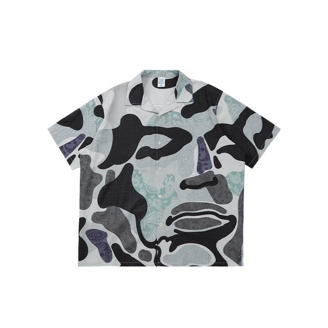 Branded Premium Button up Classic Printed Short Sleeve Shirt / - Etsy