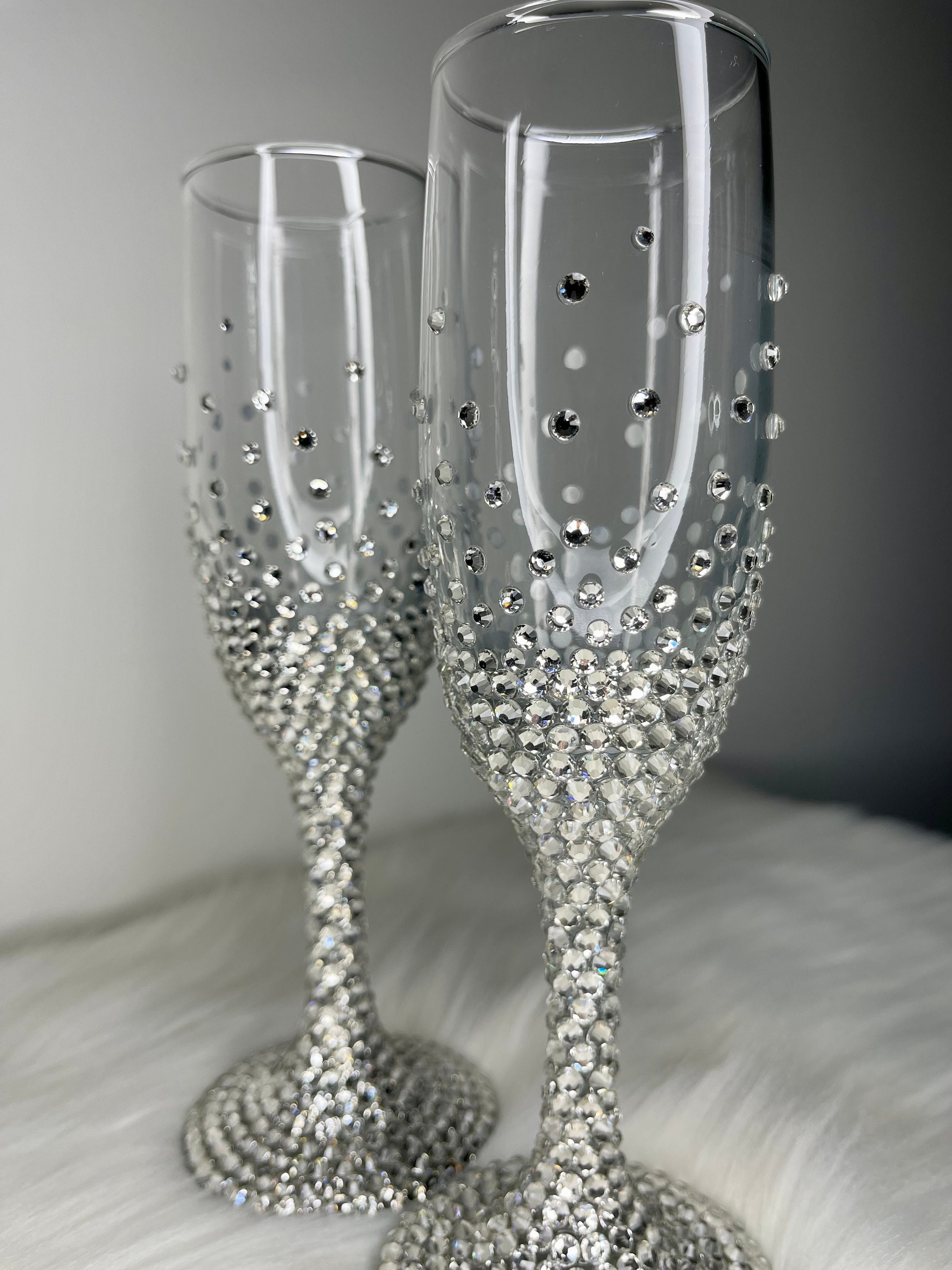 Ombre Rhinestone Champagne Glass • Bling Champagne Flute - Etsy UK