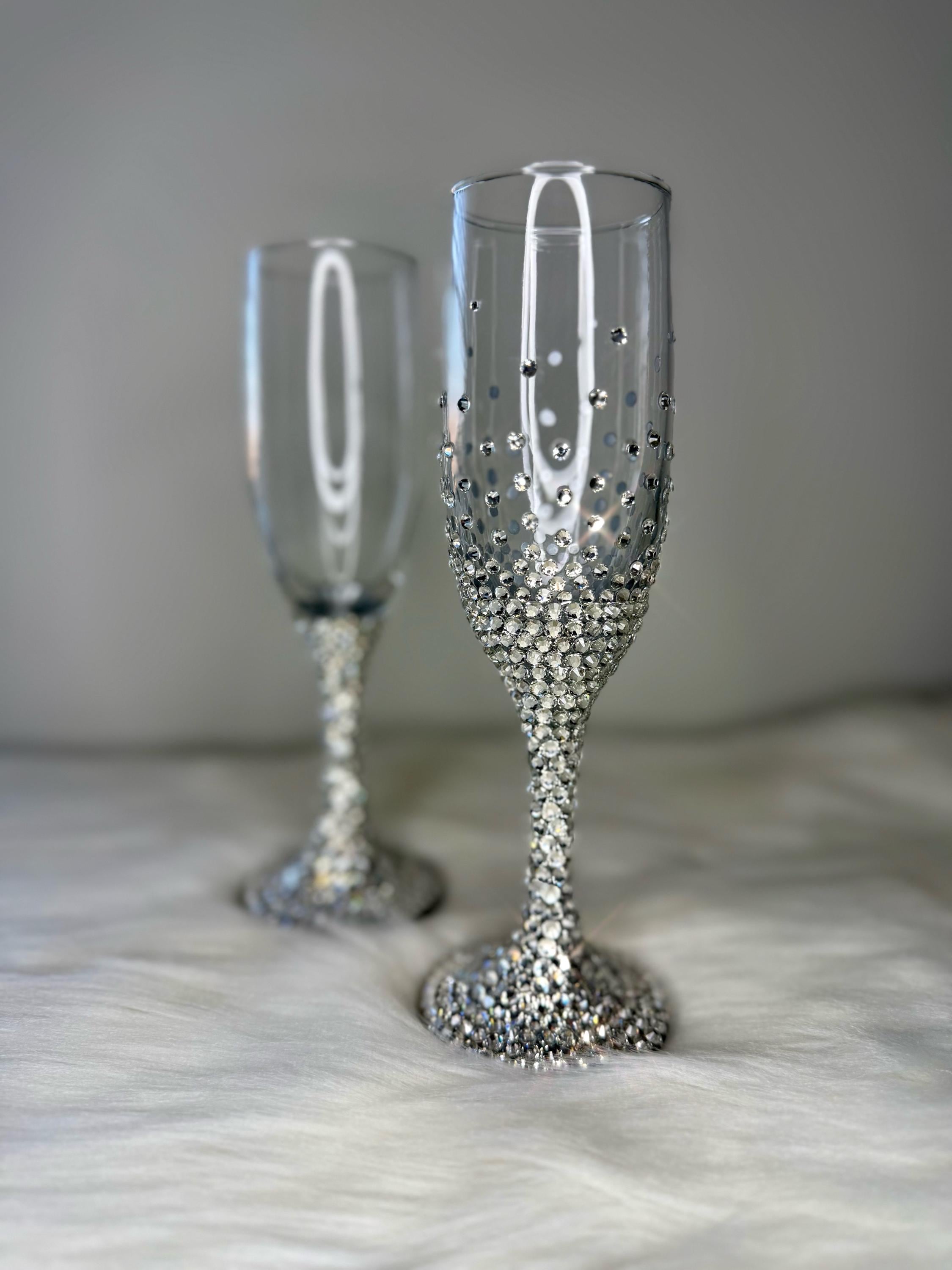 Ombre Rhinestone Champagne Glass • Bling Champagne Flute - Etsy UK