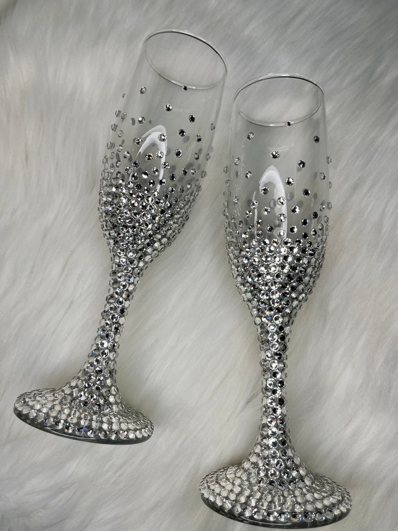 Ombre Rhinestone Champagne Glass • Bling Champagne Flute - Etsy