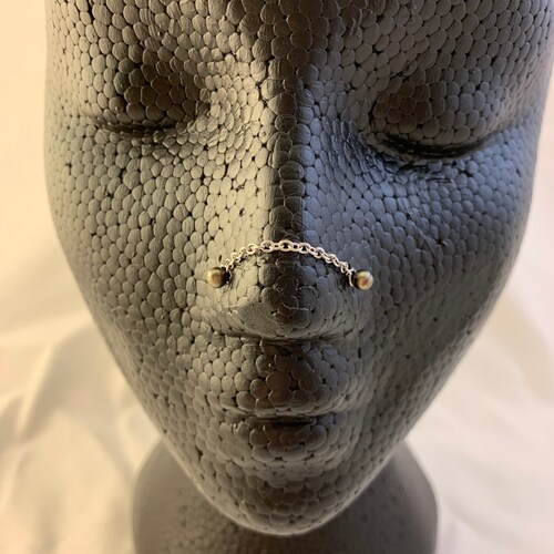 Silver Stainless Steel Nose Chain Nose Piercing Chain | Etsy