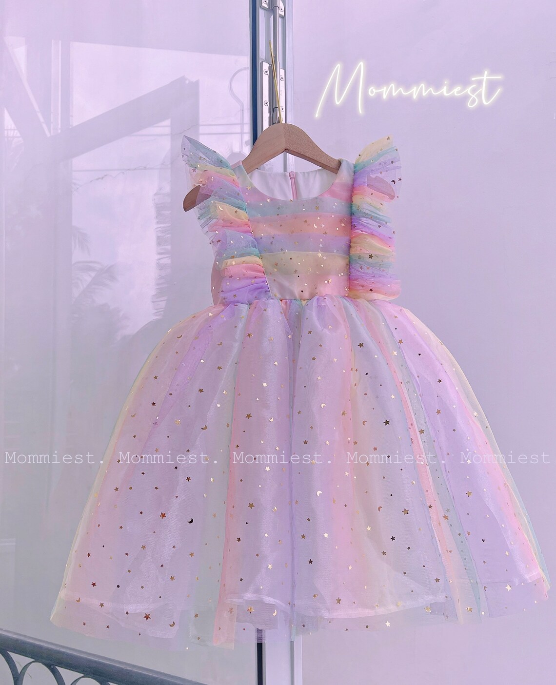 Rainbow Wonderland Sparkly Baby Girl Dress Birthday Baby - Etsy
