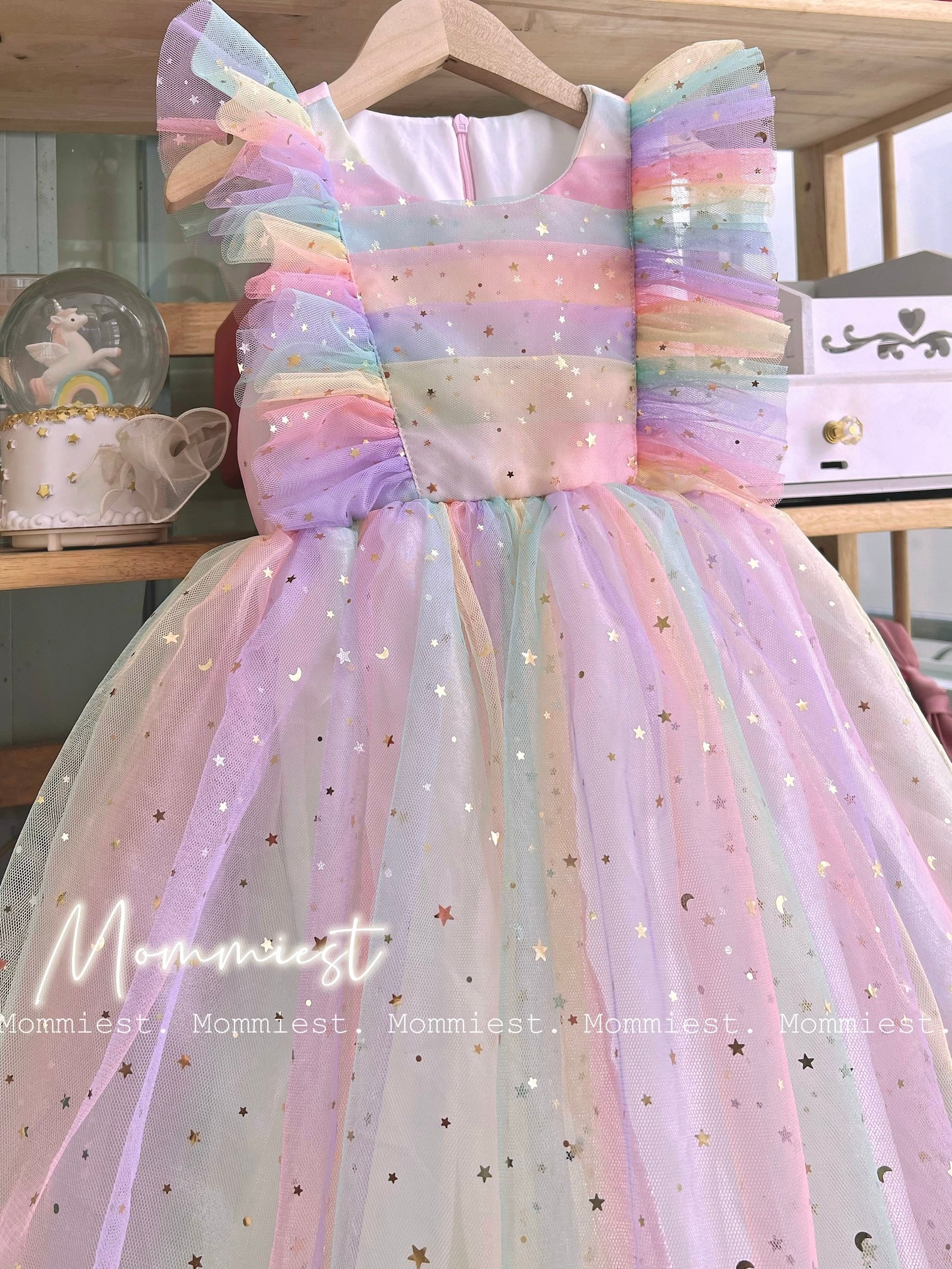 Rainbow Wonderland Sparkly Baby Girl Dress Birthday Baby - Etsy