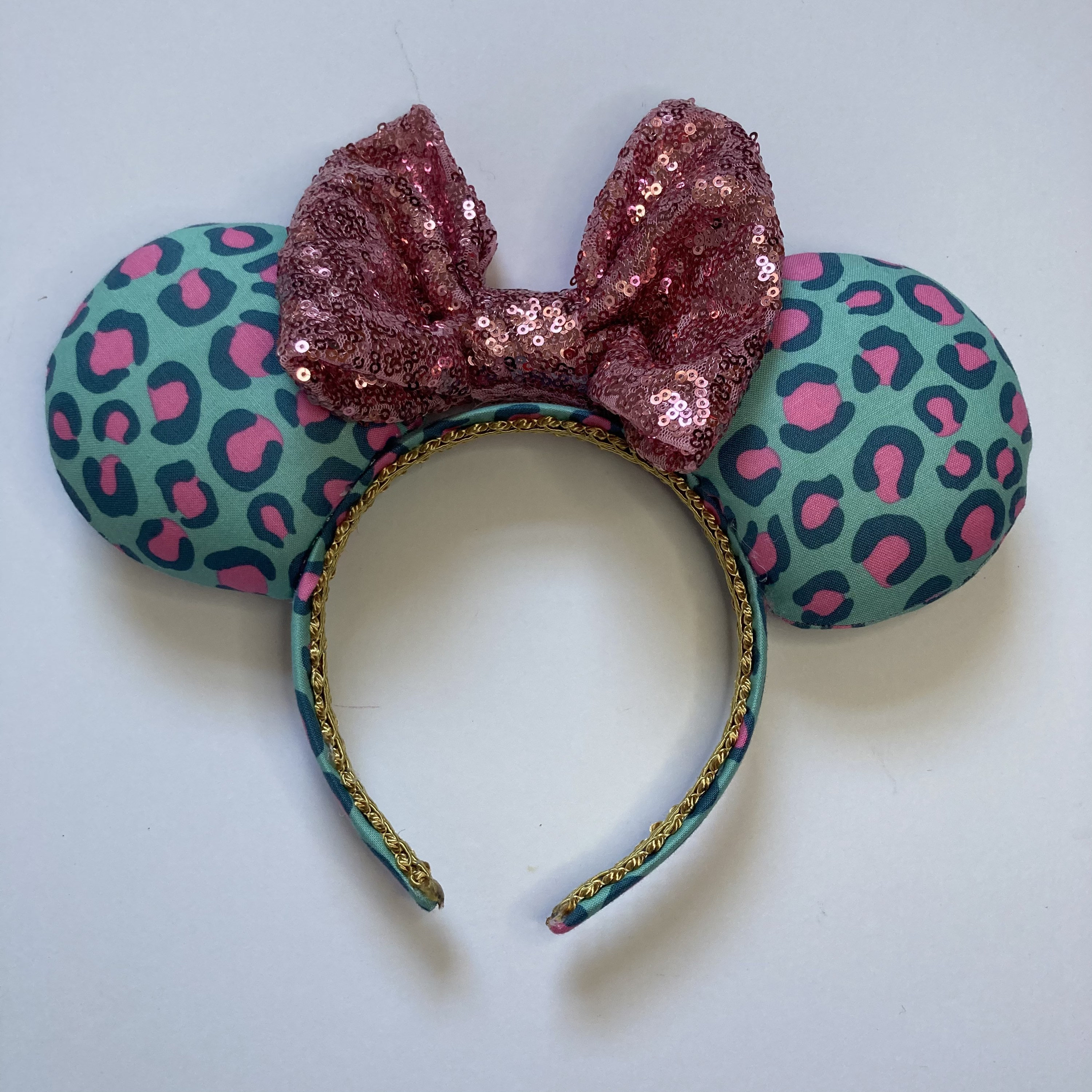 LUXURY Pink & Blue Leopard Print Ears | Etsy