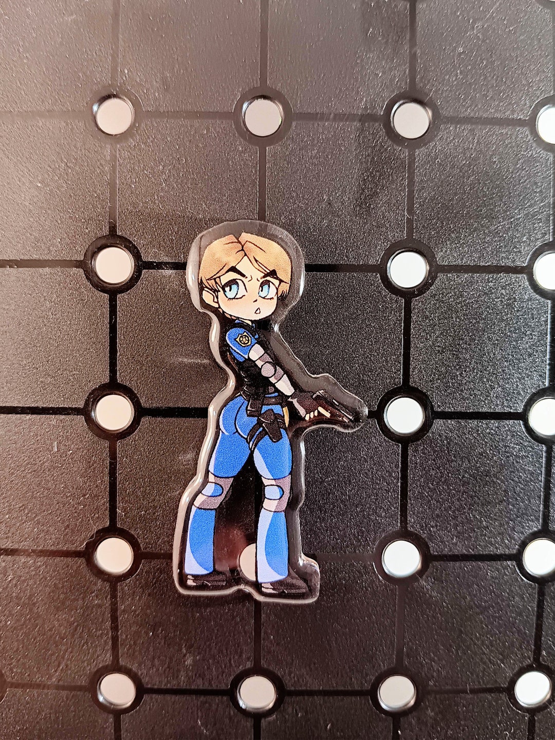 RE2 Leon Kennedy Chibi Pin - Resident Evil Acrylic Pin Faux Enamel Ida ...