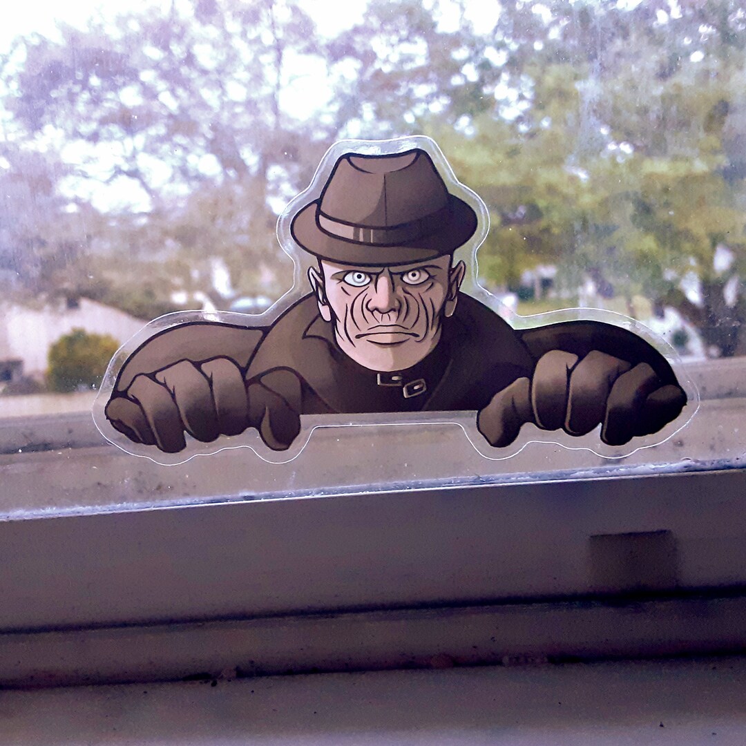 Mr. X Clear-border Peek-a-boo Sticker Vinyl for Window, Car, Scrapbook ...