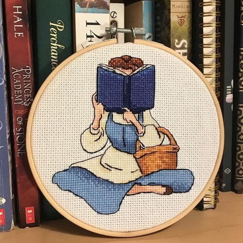 Woman Reading Cross Stitch Pattern Pdf Format | Etsy