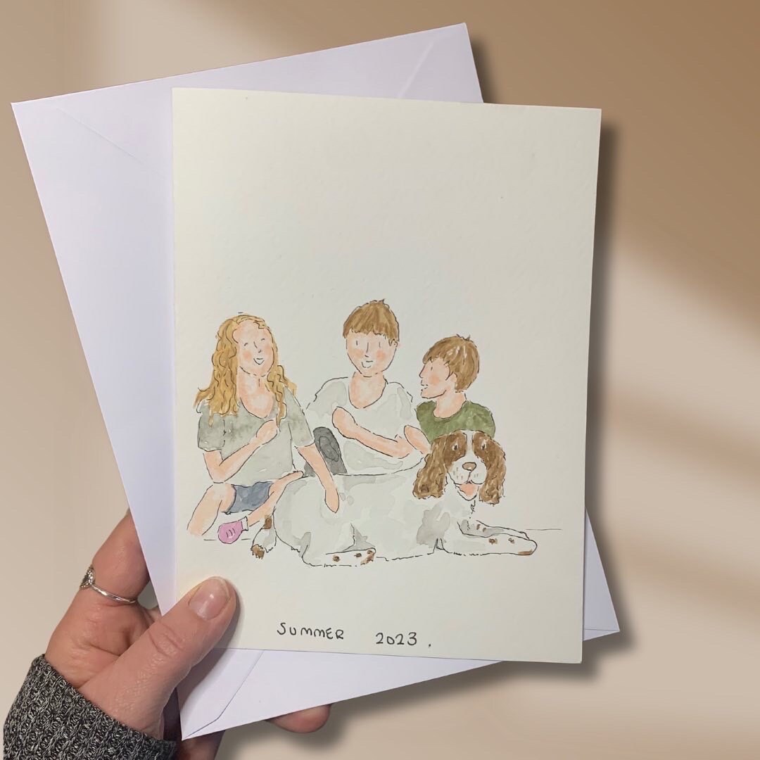 Custom A5 Special Occasions Portrait Cards, Bespoke Illustration ...