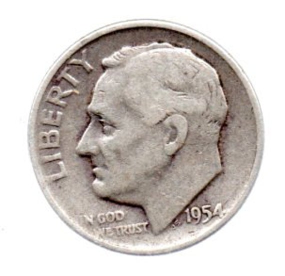 Granny Estate Find 1954 D Roosevelt Dime 90% silver Very | Etsy