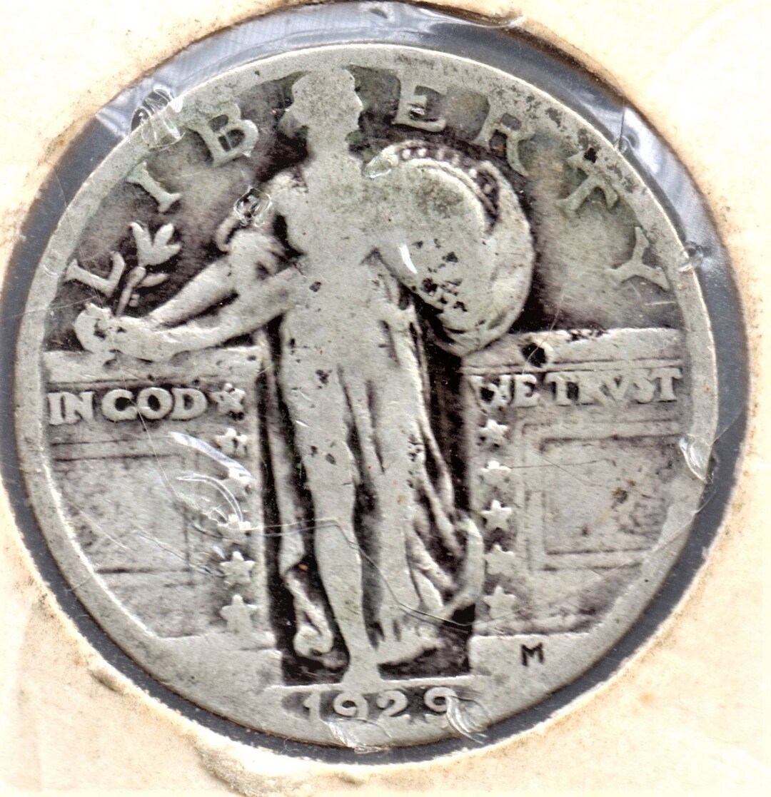 1929 Standing Liberty Quarter - 90% Silver - Granny Estate Find - Etsy