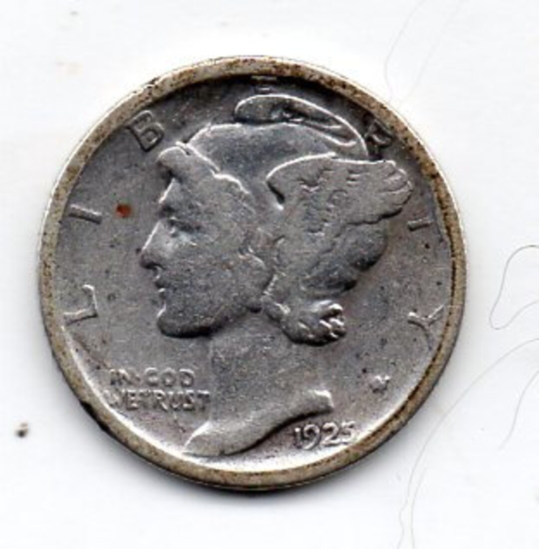 Granny Estate Find - 1925 S Mercury Head Dime - 90% Silver - Good ...