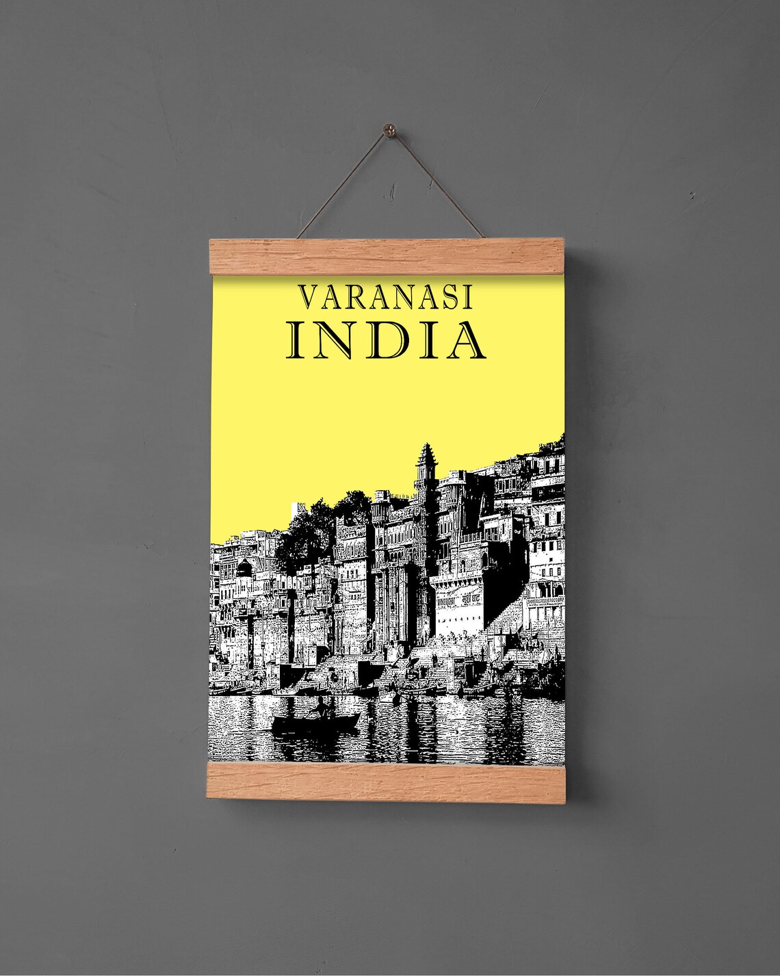 Travel Poster Varanasi Prints Banaras Travel Art India - Etsy