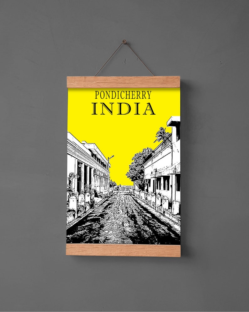 Travel Poster, Pondicherry Travel Print, India Poster, India Prints ...