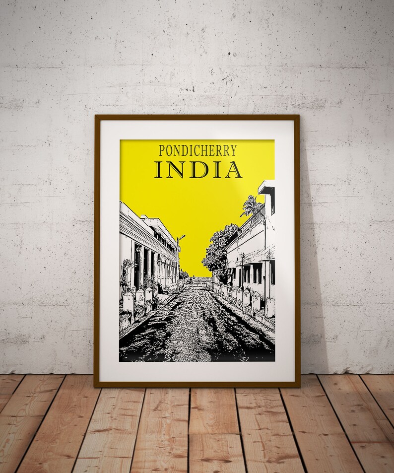 Travel Poster Pondicherry Travel Print India Poster India - Etsy