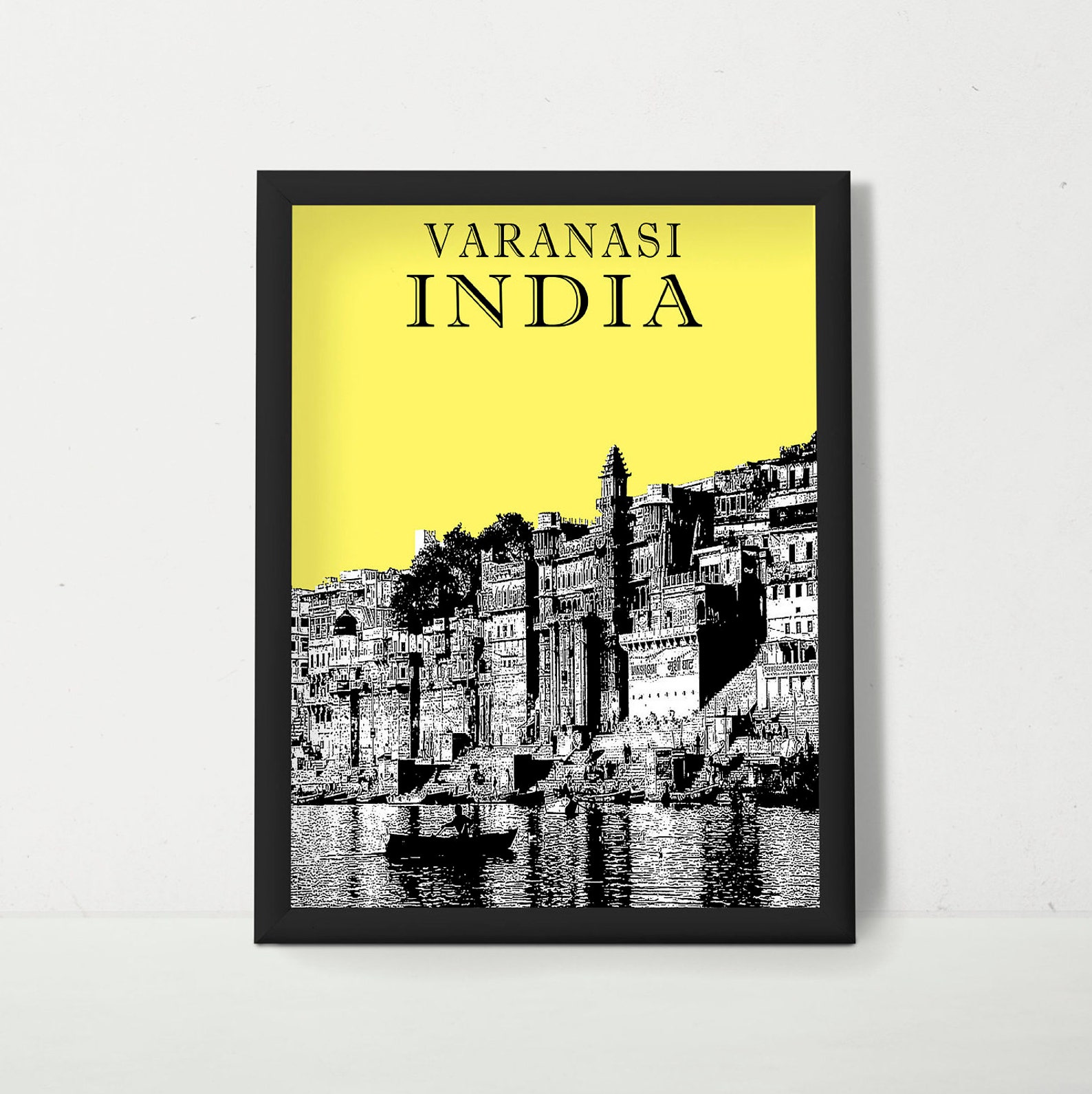 Travel Poster, Varanasi Prints, Banaras Travel Art, India Poster, India ...