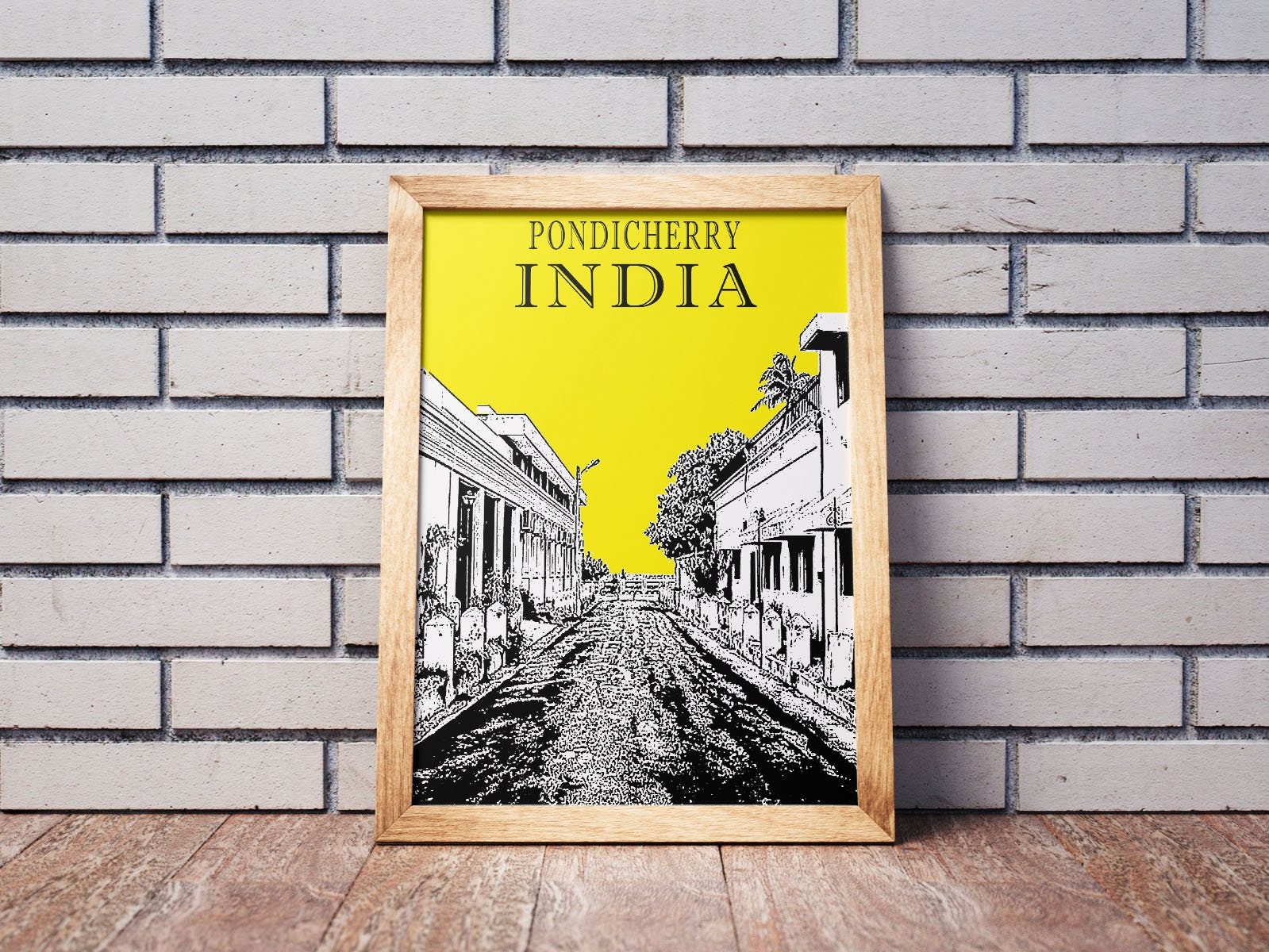 Travel Poster Pondicherry Travel Print India Poster India | Etsy