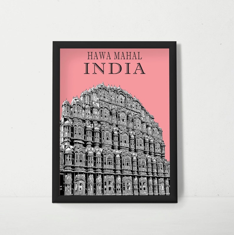 Buy Travel Poster, Hawa Mahal Print, Jaipur Poster, India Poster, India ...