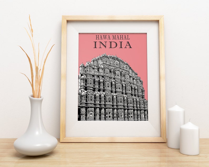 Buy Travel Poster, Hawa Mahal Print, Jaipur Poster, India Poster, India ...