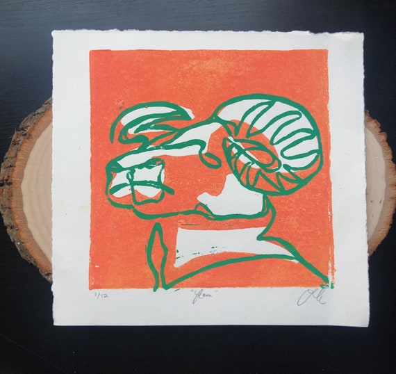 Ram Print - Etsy