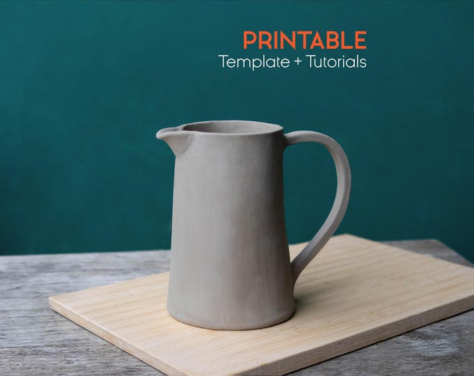 Pottery Pitcher Slab Building Template: DIY Ceramic Jug (PDF Pattern ...