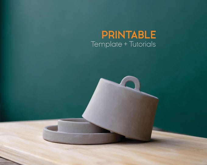 Butter Dish Pottery Template: DIY Slab Building (PDF Pattern) - Etsy Canada