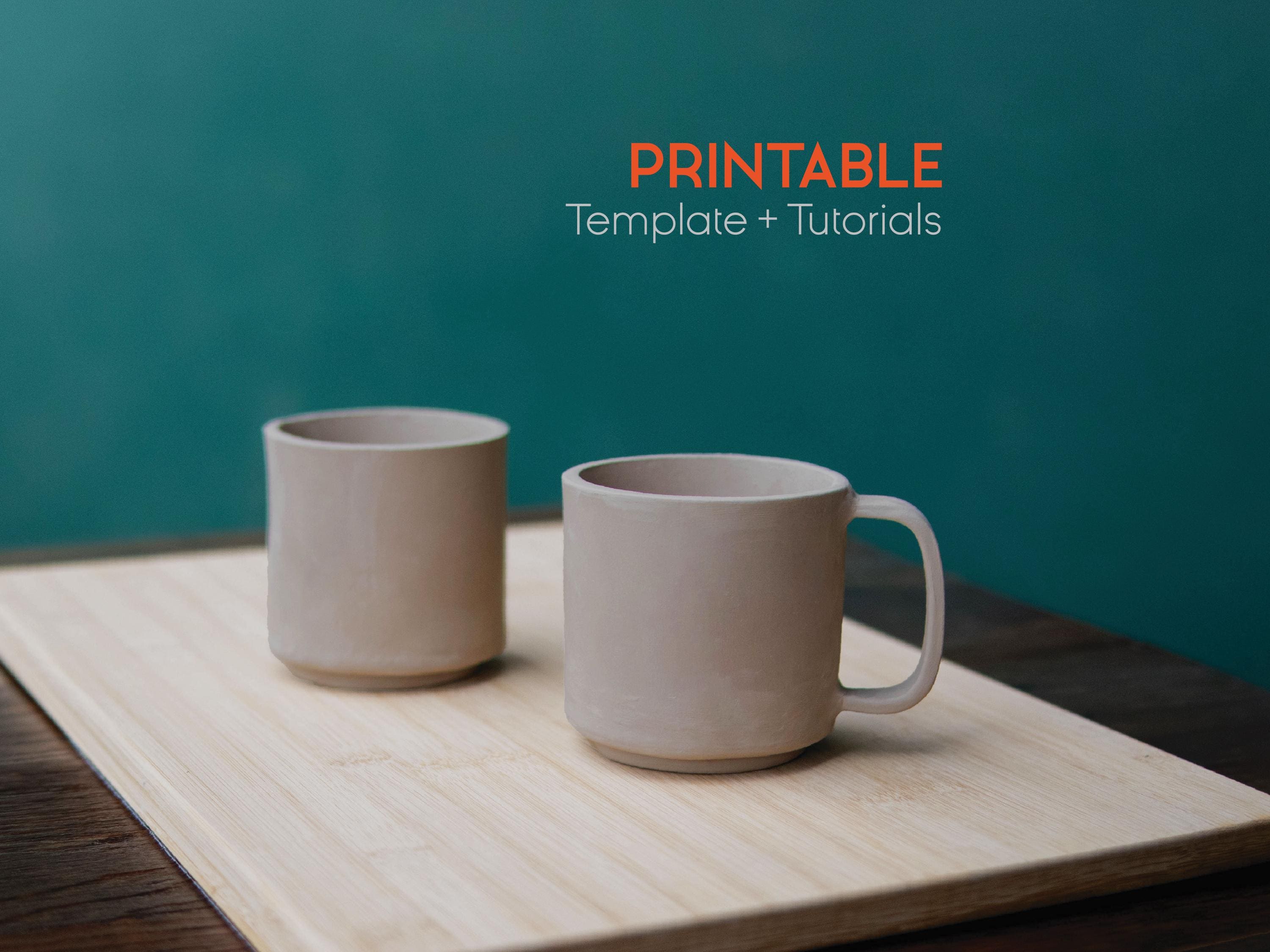 Footed Mug Pottery Template, Printable Pottery Mug Template, Ceramics ...