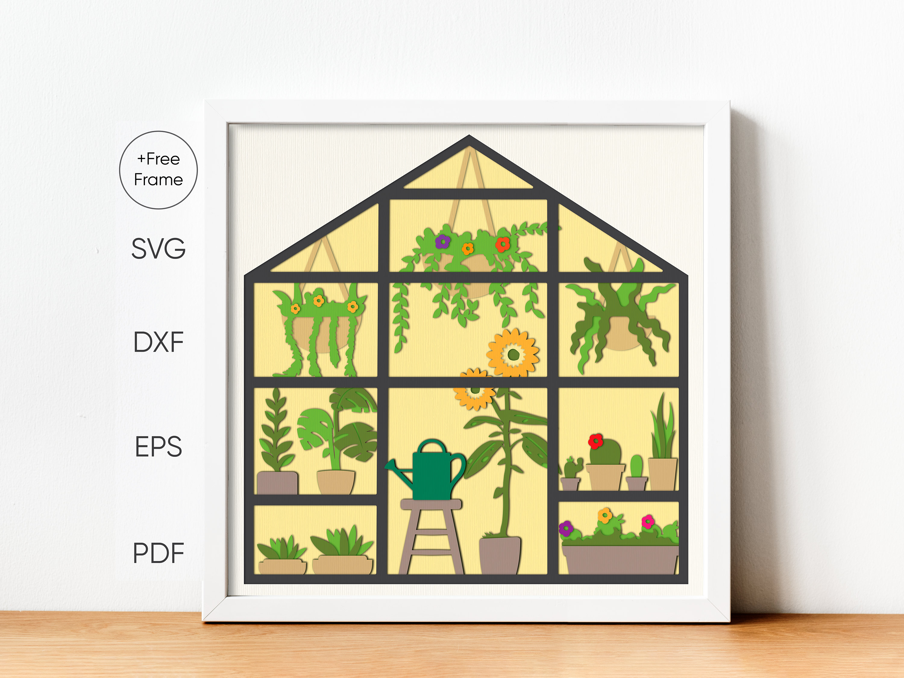 3D Greenhouse Shadow Box Svg, Garden Shadow Box Svg, Spring Shadow Box ...