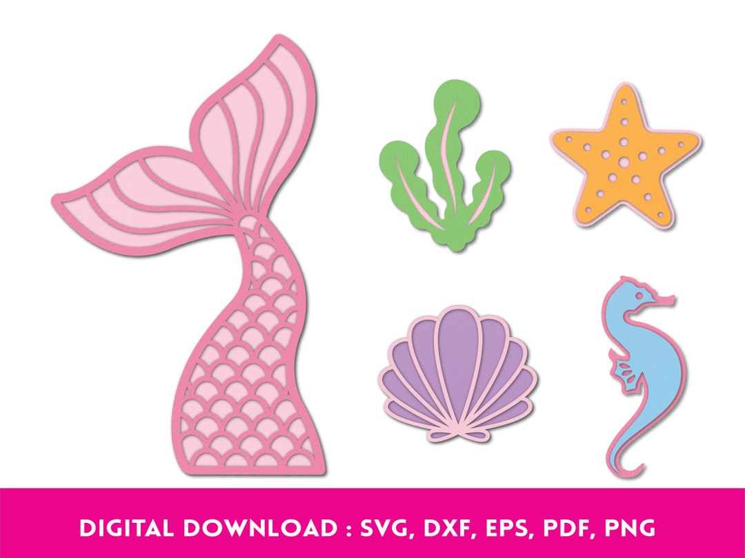Sirena Clip Art cola de sirena SVG sirena en capas sirena - Etsy España