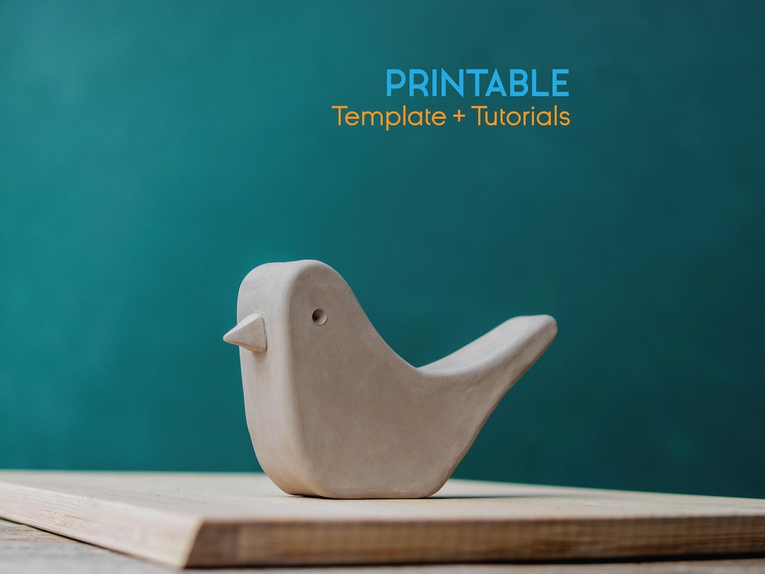 Printable Bird Pottery Design - Clay Crafting Template, Ceramic Bird ...