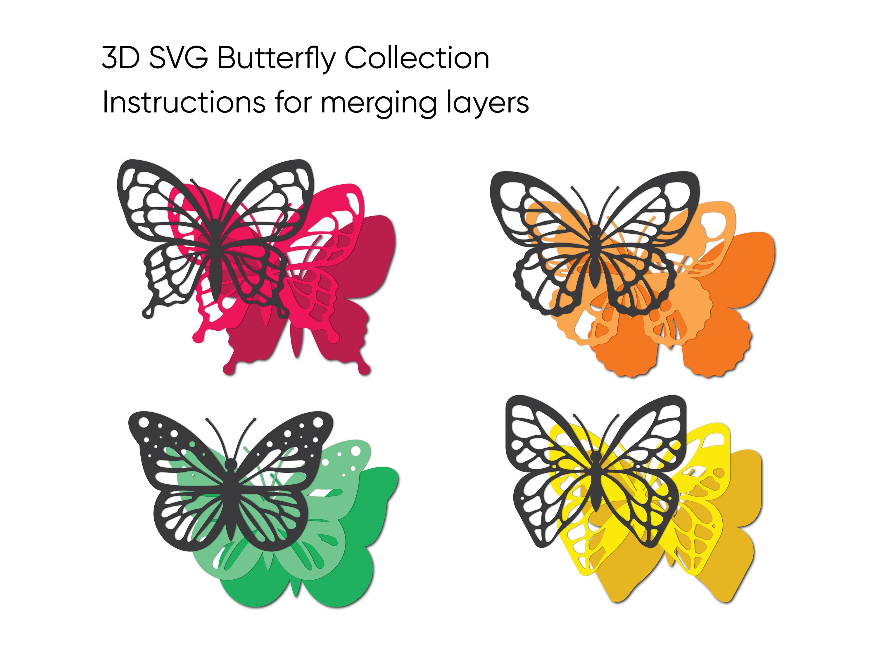 Butterfly SVG Bundle, 3D Butterfly Svg, Butterfly SVG Layered ...