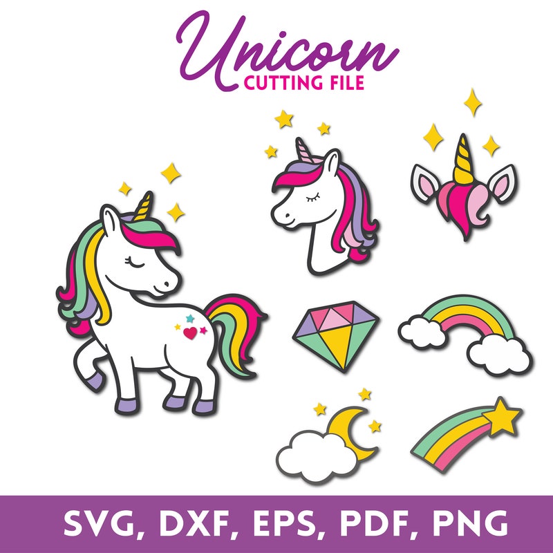 Unicorn Rainbow Svg - Etsy