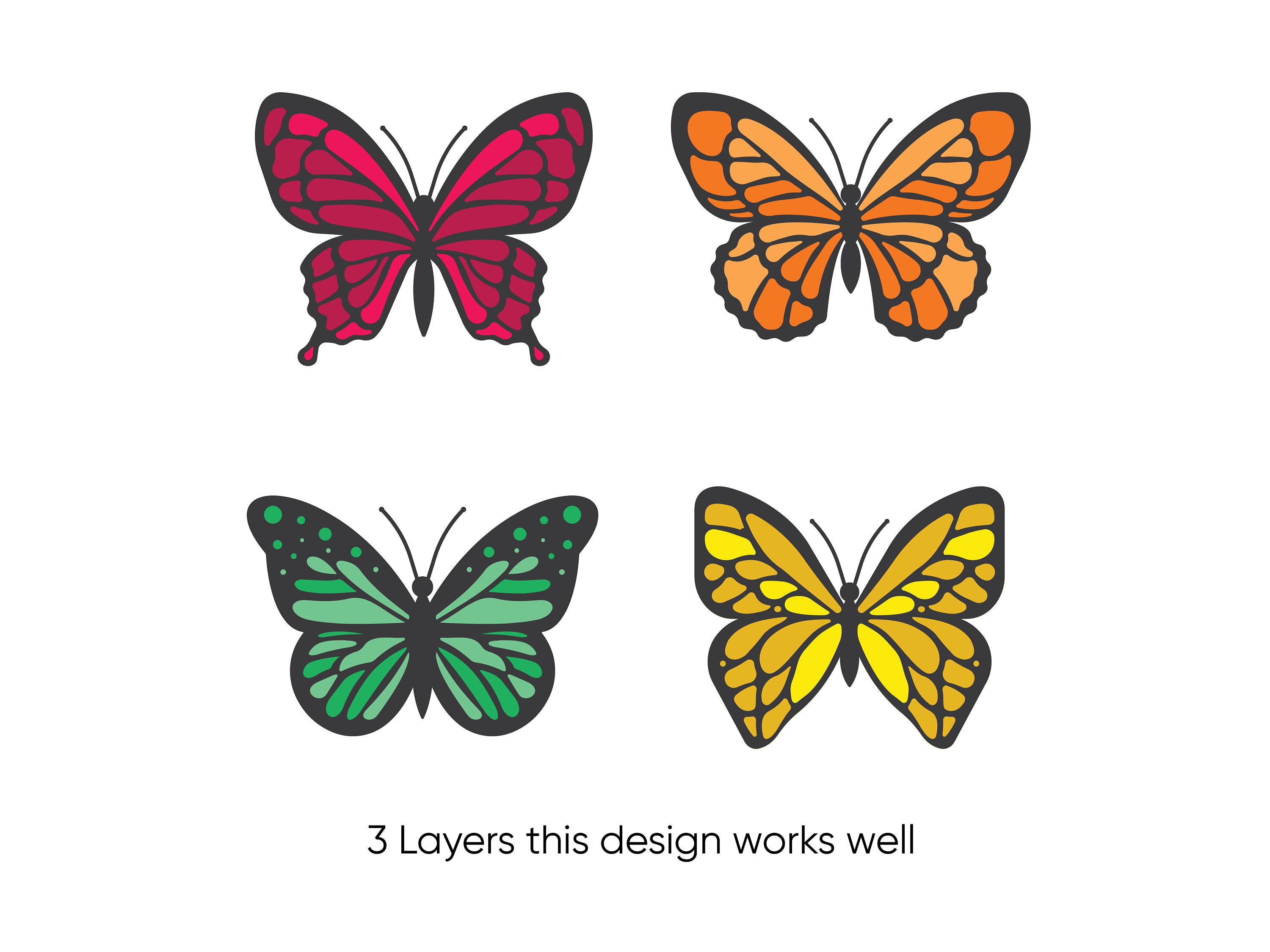 Butterfly SVG Bundle, 3D Butterfly Svg, Butterfly SVG Layered ...