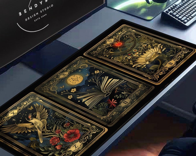 Tarot Cards Desk Mat, the Sun the Moon the Star, Earthy Boho Mouse Pad ...
