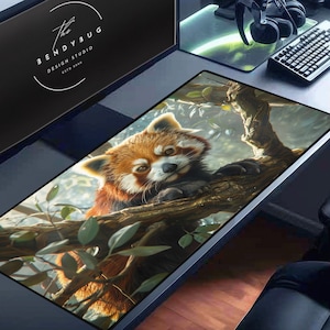 Inspiring Red Panda, Desk Mat, Cute Desk Pad, Animal Desk Mat,large ...